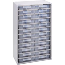 eurokraft pro Metall-Kleinteilemagazin, HxBxT 565 x 300 x 140 mm, 24 Schubladen, 24 Trennstege