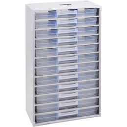 eurokraft pro Metall-Kleinteilemagazin, HxBxT 565 x 300 x 140 mm, 12 Schubladen, 24 Trennstege