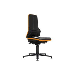 bimos NEON Arbeitsdrehstuhl ESD, Gleiter, Permanentkontakt, PU-Schaum, Flexband orange