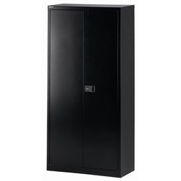 Bisley UNIVERSAL Flügeltürenschrank, HxBxT 1950 x 914 x 400 mm, mit Garderobeneinsatz, schwarz