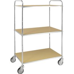 Kongamek ESD-Etagenwagen, 4 Lenkrollen, 3 Ladeflächen, LxBxH 980 x 585 x 1445 mm, ab 2 Stk