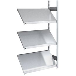 hofe Schrägboden-Regal, Regalhöhe 2000 mm, Bodenbreite 1000 mm, Anbauregal, verzinkt