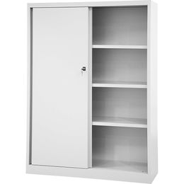 Bisley Schiebetürenschrank ECO, 3 Fachböden, 4 Ordnerhöhen, lichtgrau
