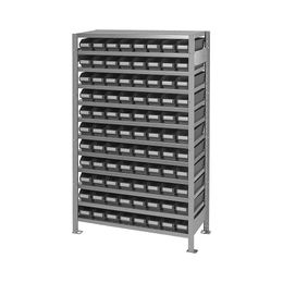 STEMO Steckregal, mit ESD Sichtlagerkästen, HxBxT 1790 x 1000 x 300 mm, 88 Sichtlagerkästen