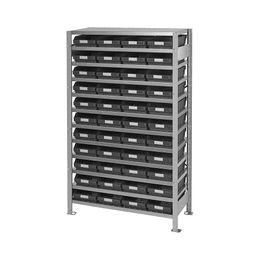 STEMO Steckregal, mit ESD Sichtlagerkästen, HxBxT 1790 x 1000 x 300 mm, 44 Sichtlagerkästen
