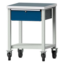 ANKE Kompaktwerkbank, BxT 605 x 650 mm, 1 Schublade, fahrbar, Universalplatte