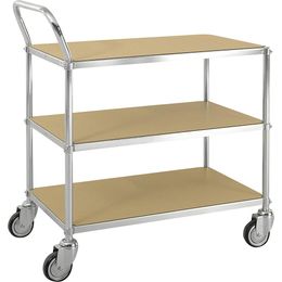 Kongamek ESD-Etagenwagen, 4 Lenkrollen, 3 Ladeflächen, LxBxH 850 x 435 x 950 mm, 2 mit Stopp, ab 2 Stk