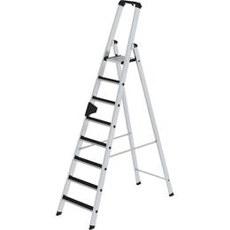 MUNK Stufen-Stehleiter CLIP-STEP, einseitig begehbar, geriffelt, 8 Stufen