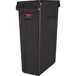 Rubbermaid Abfalleimer SLIM JIM®, Volumen 87 l, mit Lüftungskanälen, braun, ab 10 Stk