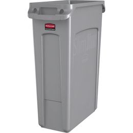 Rubbermaid Abfalleimer SLIM JIM®, Volumen 87 l, mit Lüftungskanälen, grau, ab 10 Stk