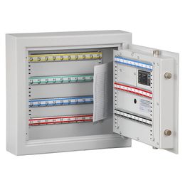 Schlüsseltresor, lichtgrau, Hakenleisten verstellbar, 70 Haken, HxBxT 436 x 460 x 120 mm kaiserkraft