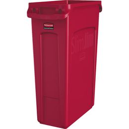 Rubbermaid Abfalleimer SLIM JIM®, Volumen 87 l, mit Lüftungskanälen, rot, ab 10 Stk