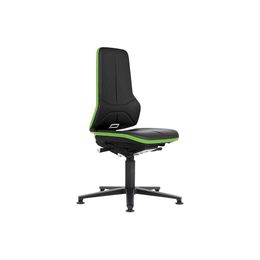 bimos NEON Arbeitsdrehstuhl ESD, Gleiter, Permanentkontakt, Kunstleder, Flexband grün