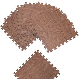 Monzana Bodenschutz-/Puzzlematte 8-tlg. Braun Holzoptik