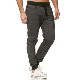 Egomaxx Jogginghose Jogginghose Jeans Optik Sweathose Stretch Sporthose und Jungen (1-tlg) 1202 in Schwarz