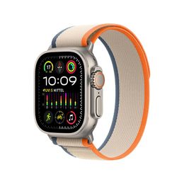 Apple Watch Ultra 2 GPS + Cellular 49 mm Trail Loop Orange/Beige - S/M Smartwatch Titangehäuse Gewebe, 130 180 mm, Titan / Beige