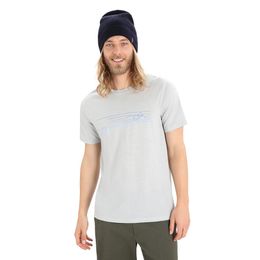 Icebreaker Merino Tech Lite II T-Shirt Ski Stripes - Mann - Ether - Größe XXL