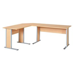 MÖBELPARTNER MÖBELPARTNER Eckschreibtisch Eckschreibtisch Lion HxBxT 75x155x205cm Lange Seite links Buche