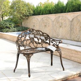casa.pro Gartenbank Monfalcone Gusseisen im Antik-Design Bronze