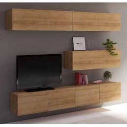 Furnix Wohnwand PUNE8 Mediawand mit TV-Schrank 5-tlg. Loft 210 cm Auswahl