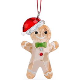 Swarovski Dekofigur Holiday Cheers Lebkuchenmann Ornament, 5627607 (1 St), Swarovski® Kristall, goldfarben|grün|rot|schwarz|weiß