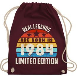 Shirtracer Turnbeutel Real Legends are born in 1984 Limited Edition Vintage Vierzigster