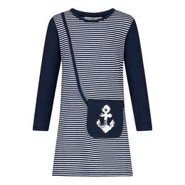 happy girls A-Linien-Kleid happy girls Kleid Langarm Pailletten Anker Tasche Stripes navy blau (1-tlg)