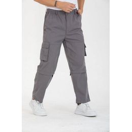 Kendindza Collection Cargohose Herren Zipp Off Cargohose Dehnbund Arbeit Hose Rangerhose Cargo Hose Gummibund elastisch