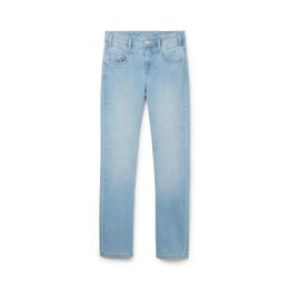 Tom Tailor Damen Alexa Straight Jeans mit recyceltem Polyester, blau, Uni, Gr. 31/30