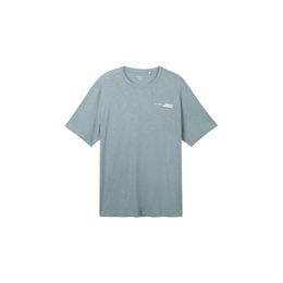 Tom Tailor Herren Plus - T-Shirt mit Logo Print, grün, Logo Print, Gr. 4XL