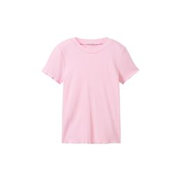 Tom Tailor Mädchen T-Shirt mit LENZING(TM) ECOVERO(TM), rosa, Uni, Gr. 92/98
