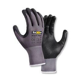 Texxor Montage-Handschuhe Nylon-Strickhandschuhe black touch® 12 Paar