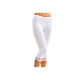 Hermko Caprileggings 5722 Damen Capri-Leggings mit Spitze