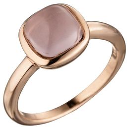 Schmuck Krone Silberring Ring Damenring aus echtem 925 Silber rotgold vergoldet mit rosa Glasstein