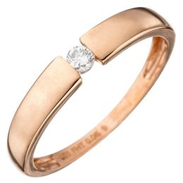 Schmuck Krone Verlobungsring Solitär Ring Damenring mit Diamant Brillant 585 Gold Rotgold Diamantring
