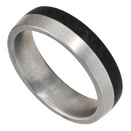 Schmuck Krone Fingerring Partnerring Ring Edelstahl mit Carbon Freundschaftsring Unisex Edelstahlring