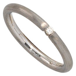 Schmuck Krone Silberring Ring Damenring mit Diamant Brillant 925 Silber rhodiniert mattiert Silberring