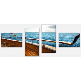 wandmotiv24 Mehrteilige Bilder Yacht im Meer an sonnigen Tag