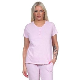 Normann Relaxanzug Damen kurzarm Schlafanzug Oberteil Pyjama Shirt Mix & Match