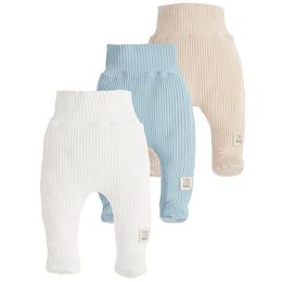 Makoma Stoffhose Baby Hose mit Fuß Strampelhose für Neugeborene Jungen & Mädchen (Spar-Set