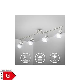 B.K.LICHT LED Deckenleuchte, matt-nickel, 4xLED/GU10/5W