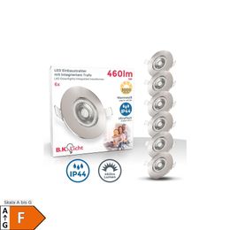 B.K.LICHT LED Einbauleuchten matt-nickel 6er SET 5W