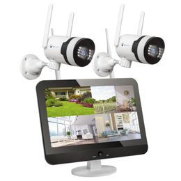 LUVISION Dual WLAN PTZ &Uuml;berwachungssystem mit Monitor 5MP, Mikrofon, Sirene, Nachtsicht, KI Bewegungsverfolgung 2 Kameras