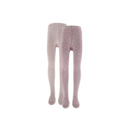 Ewers Strickstrumpfhose Ewers Mädchen Strumpfhose 2er Pack Punkte/Struktur dusty mauve 90 DEN (2 St)