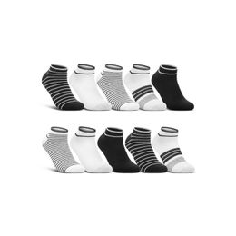 sockenkauf24 Sneakersocken 10 Paar Damen Sneaker Socken Mehrfarbig (35-38