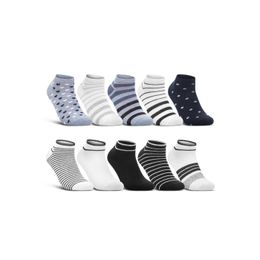 sockenkauf24 Sneakersocken 10 Paar Damen Sneaker Socken Mehrfarbig (39-42