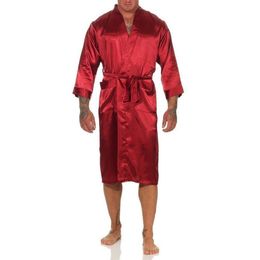 EloModa Morgenmantel Herren Morgenmantel Robe Bathrobe Bademantel Satin