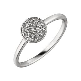 Schmuck Krone Silberring Ring Damenring mit Kreis 19 Zirkonia weiß 925 Silber Fingerring Fingerschmuck