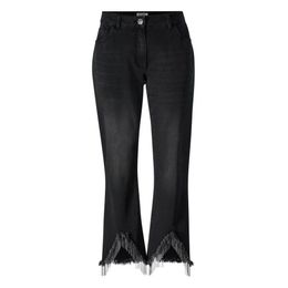 Angel of Style Regular-fit-Jeans 3/4-Jeans Schlag mit Zierketten 5-Pocket
