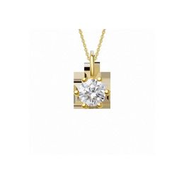 ONE ELEMENT Kettenanhänger 0.1 ct Diamant Brillant Anhänger aus 750 Gelbgold, Damen Gold Schmuck, goldfarben